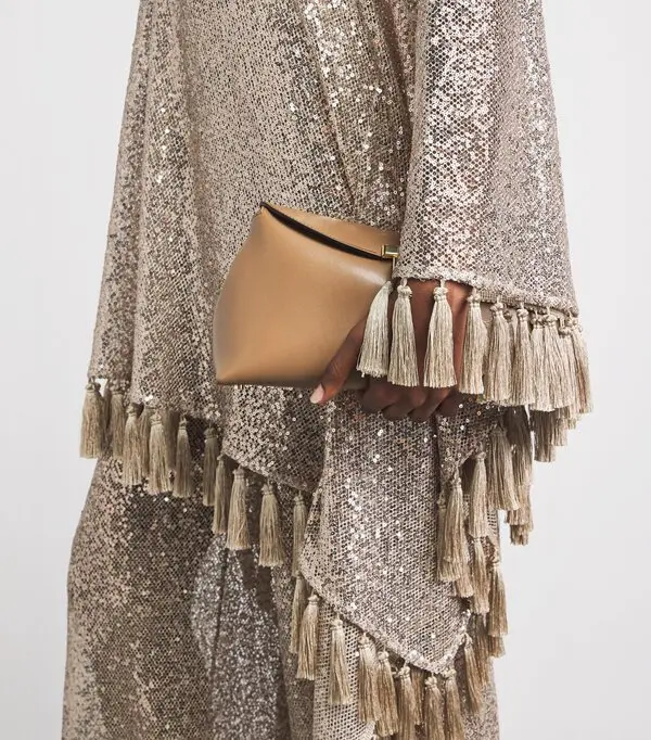 TALLER MARMO Sequined Fringe Kaftan Mini Dress