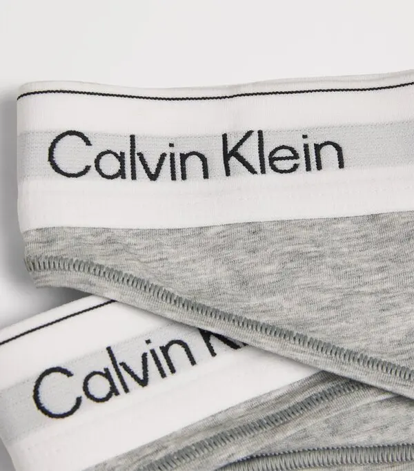 Calvin Klein Cotton-blend Icon Thong - Grey