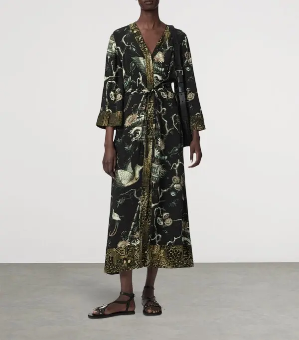 ALLSAINTS Printed Diana Midi Wrap Dress