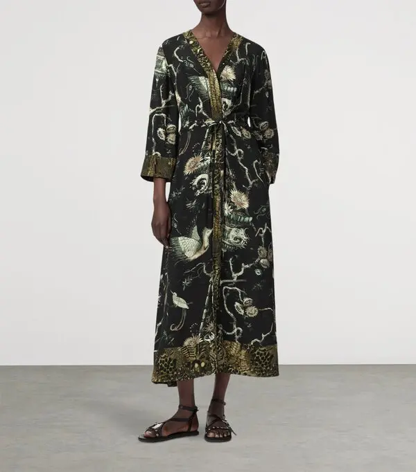 ALLSAINTS Printed Diana Midi Wrap Dress
