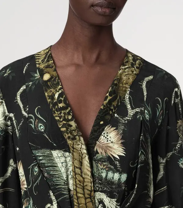ALLSAINTS Printed Diana Midi Wrap Dress