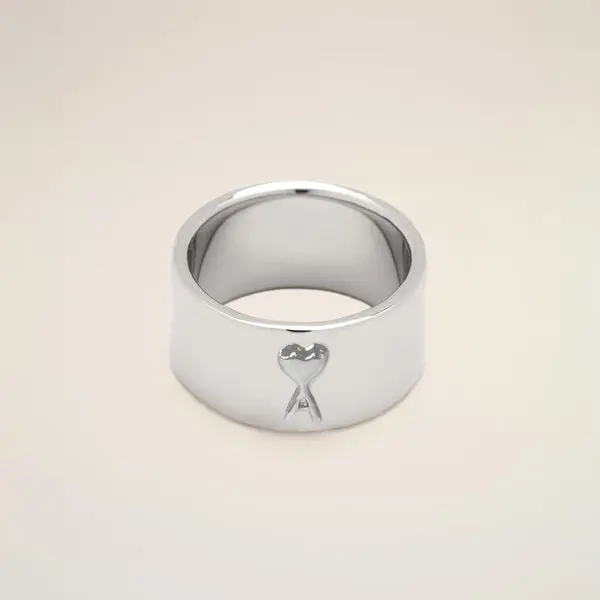 AMI Paris Brass Ring With De Coeur Motif