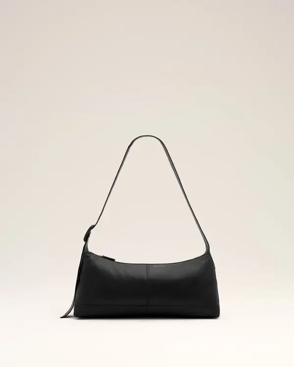 AMI Paris Small Taurillon Leather Crossbody Bag - Black