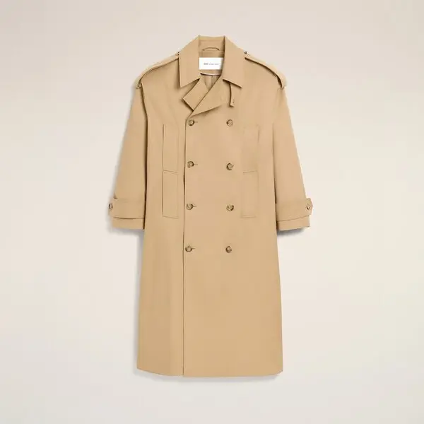 AMI Paris Beige Cotton Trench Coat