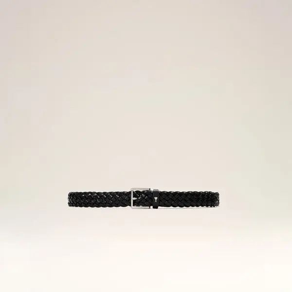 AMI Paris Braided Leather Belt
