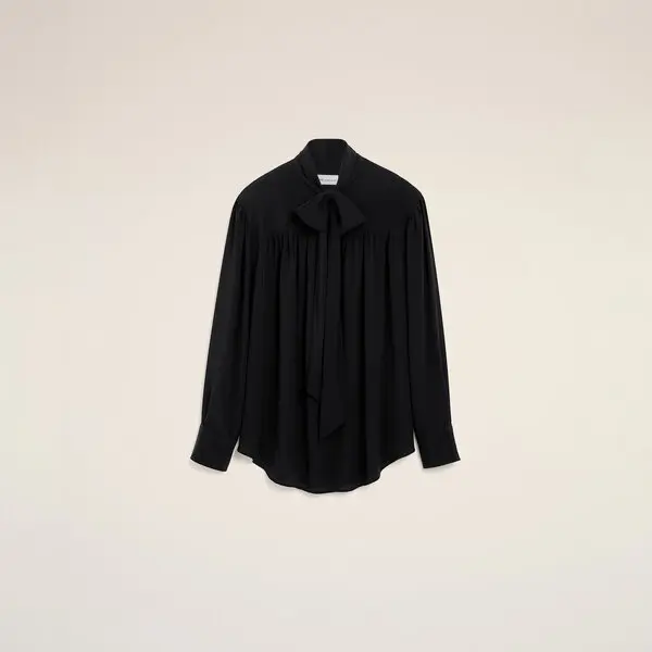 AMI Paris Lavallière Silk-blend Blouse
