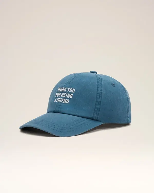 AMI Paris Embroidered Cotton Cap - Royal Blue Washed