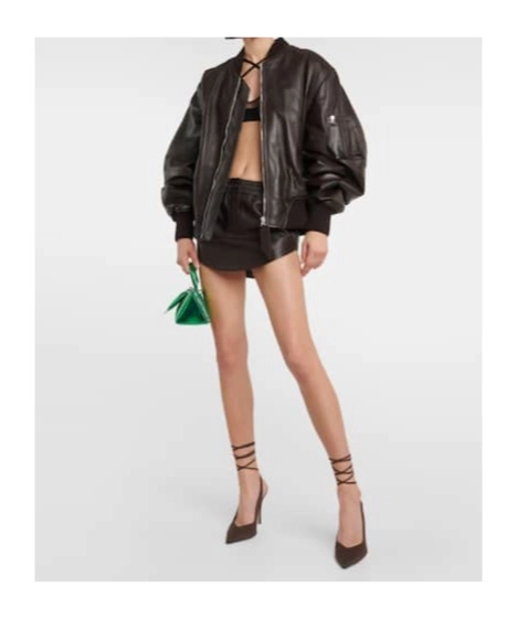 Attico Leather Miniskirt