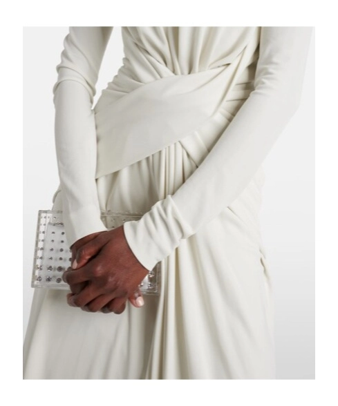 Elie Saab Gathered Cutout Jersey Gown