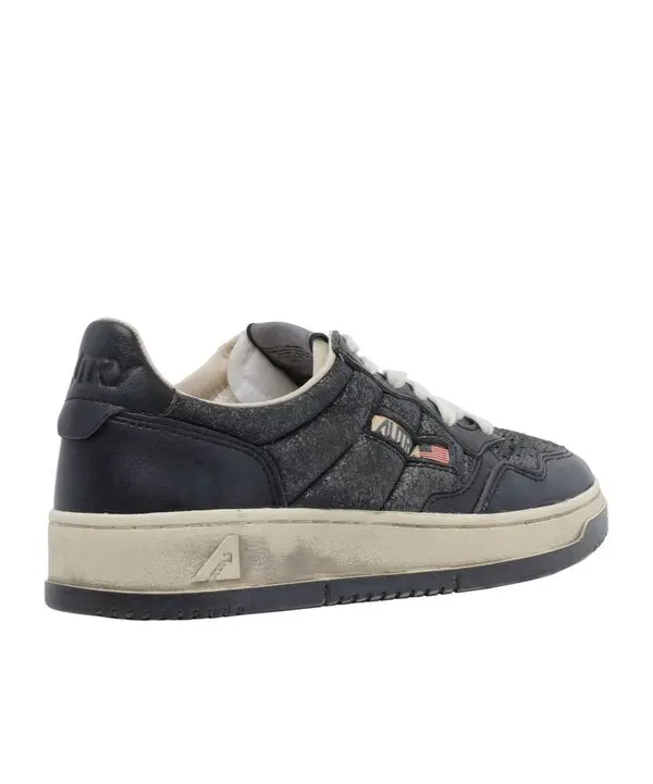 AUTRY Sup Vint Distressed-effect Panelled Sneakers