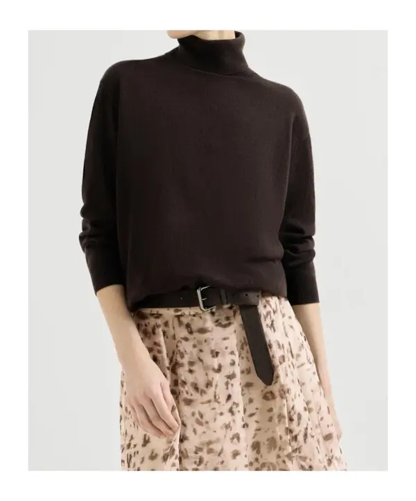 Brunello Cucinelli Cashmere Turtleneck Sweater With Monili Trim
