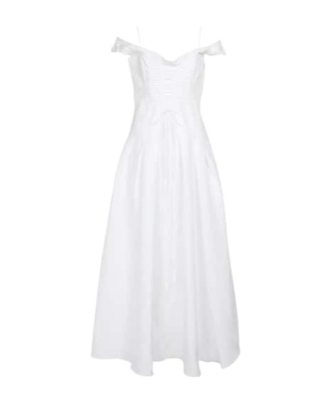 Brock Collection Tamiko Cotton-blend Maxi Dress - White