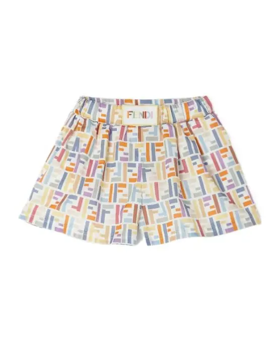 Fendi Multicolor Cotton Muslin Baby Shorts