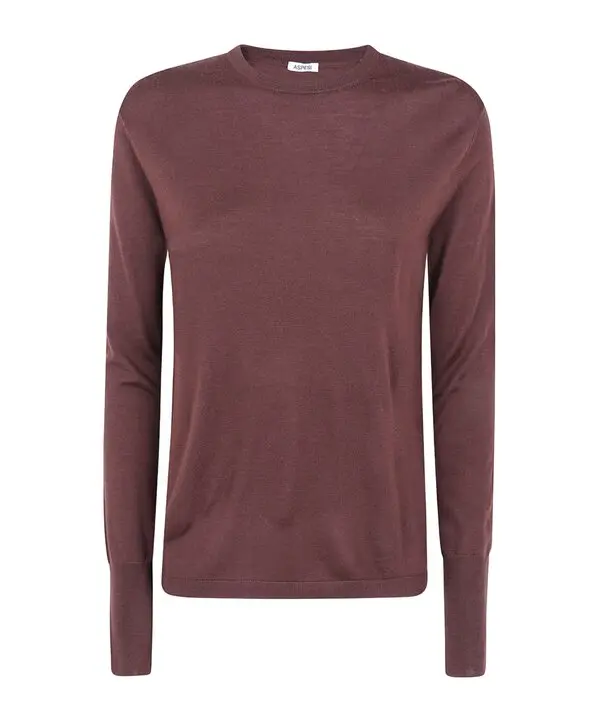 Aspesi Ribbed Long-sleeve Knit Top - Red