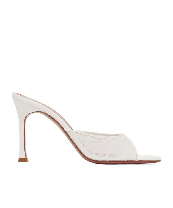 Amina Muaddi Alexa 95 Lace High-heeled Sandals - Ivory