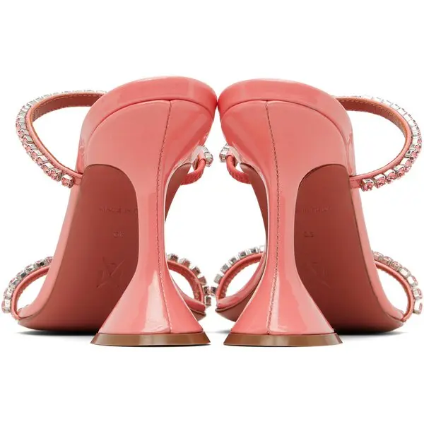 Amina Muaddi Gilda 95 High-heeled Sandals - Peach Pearly