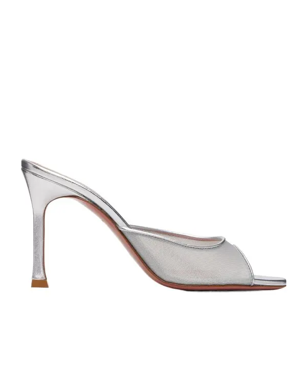 Amina Muaddi Alexa Slipper 95 High-heeled Sandals - Silver