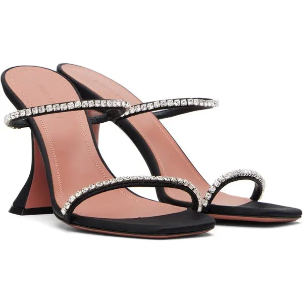 Amina Muaddi Gilda 95 Crystal Embellished Square Toe Sandals