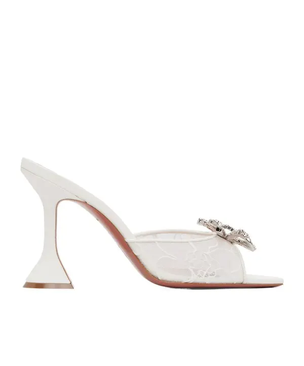 Amina Muaddi Rosie 95 Lace High-heeled Sandals - Ivory White