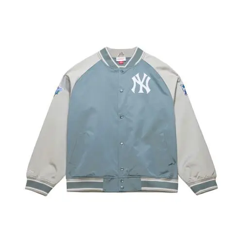 Mitchell & Ness New York Yankees Lightweight Satin Full-snap Jacket - Gray
