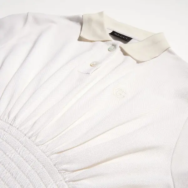 Gucci Striped T-shirt With Smock Embroidery And Double G Logo