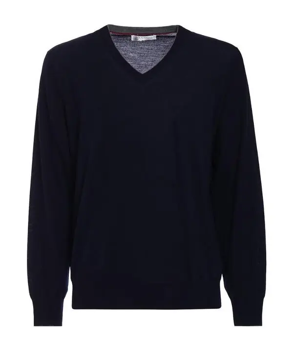 Brunello Cucinelli Brunello Cucinelliv V-neck Knitted Jumper - Black