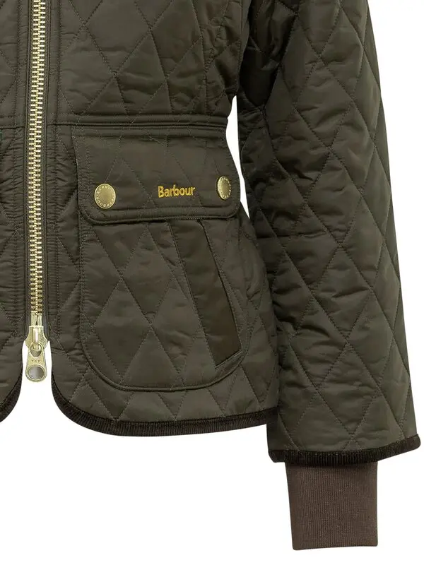 Barbour Quilted Jacket With Classic Collar - Green