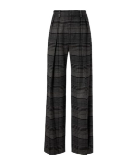 Ralph Lauren Jody Checked Wool Wide-leg Pants - Black
