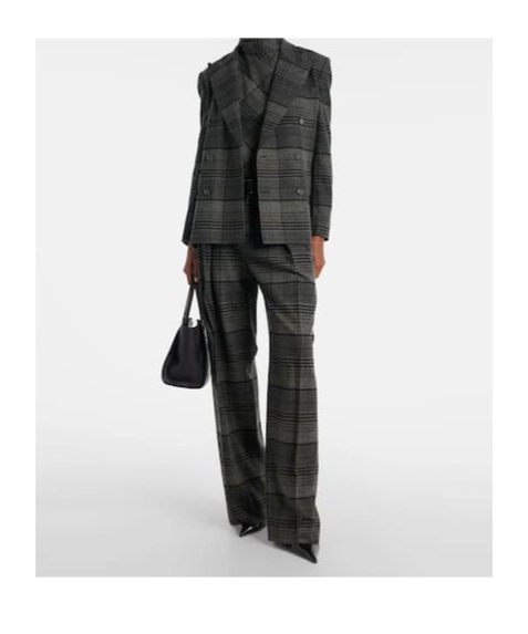 Ralph Lauren Jody Checked Wool Wide-leg Pants