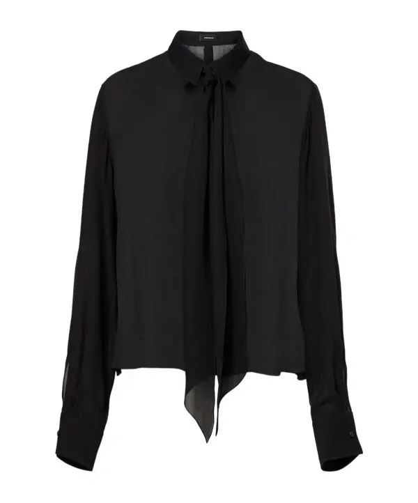 Wardrobe.NYC Tie Collar Shirt - Black