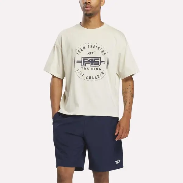 REEBOK X F45 Training Graphic T-shirt - Linen