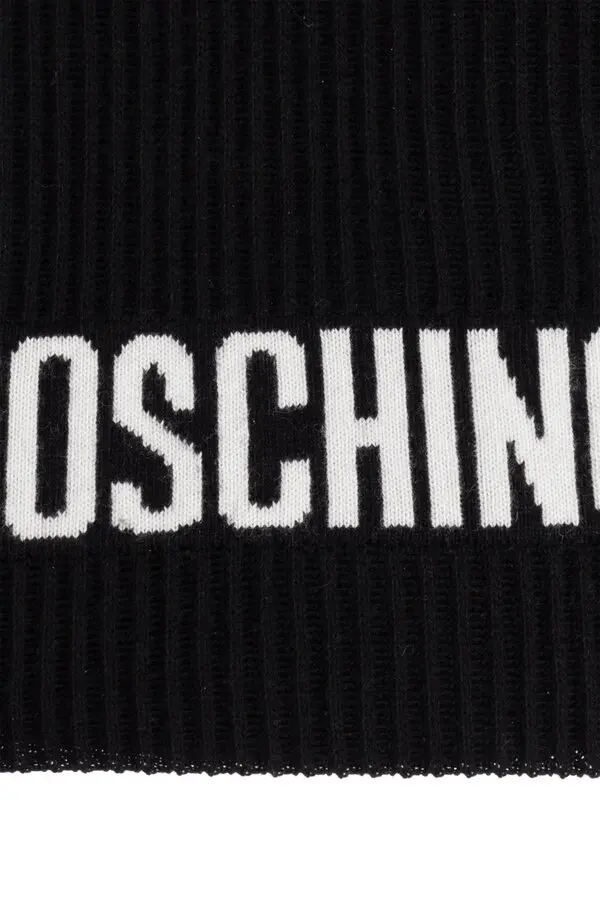 Moschino Ribbed Logo Scarf