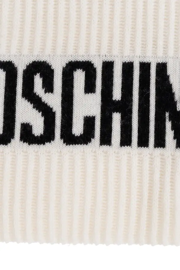 Moschino Ribbed Logo Scarf