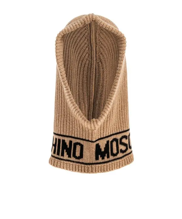 Moschino Logo Detailed Balaclava - Beige