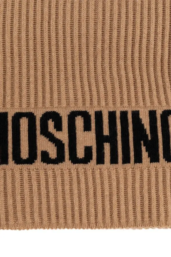 Moschino Ribbed Logo Scarf