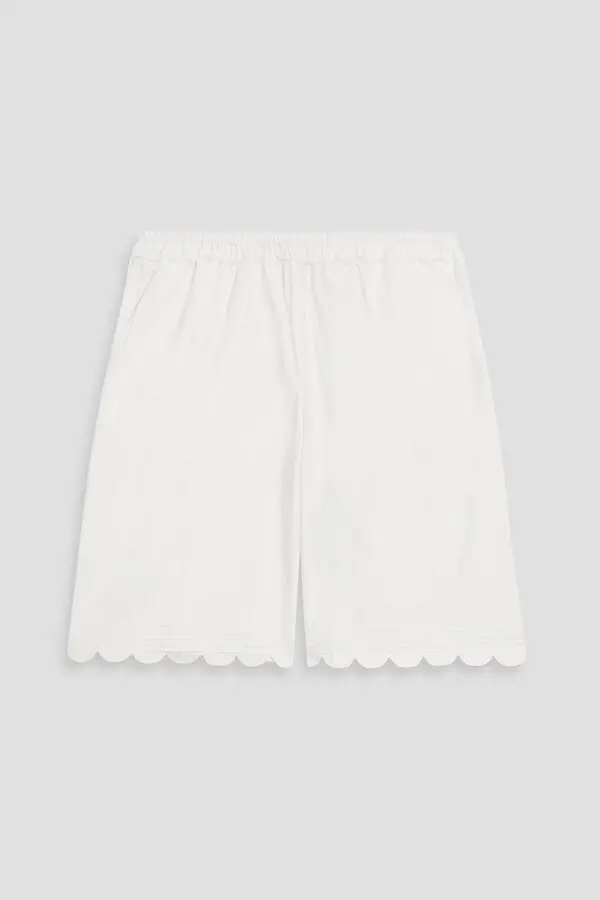 THE GARMENT Scalloped Cotton Poplin Shorts