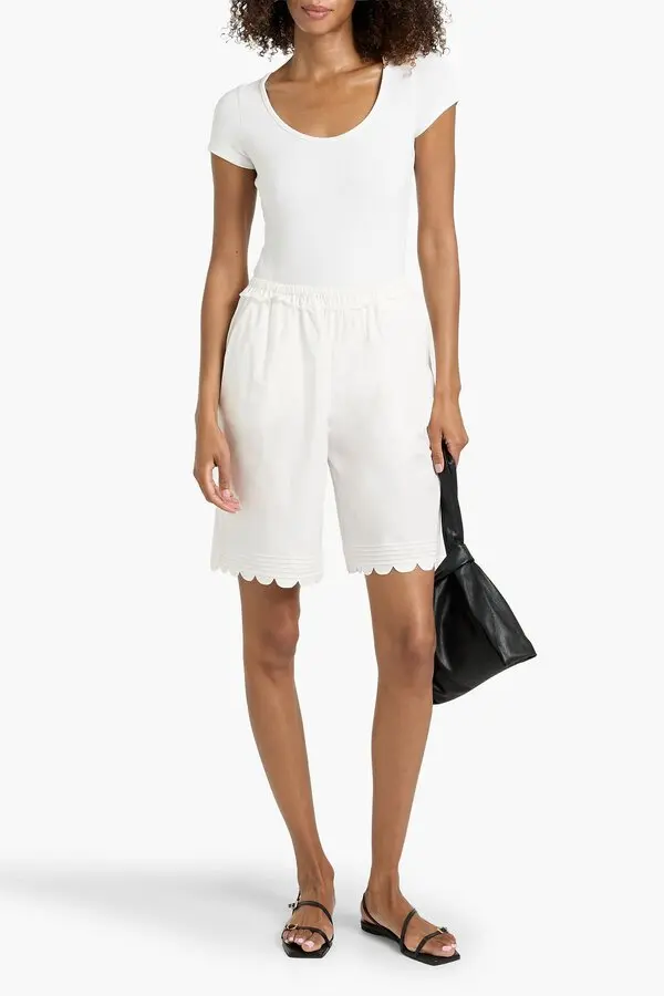 THE GARMENT Scalloped Cotton Poplin Shorts