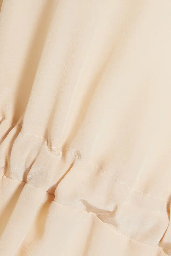 Red Valentino Silk Crepe De Chine Top With Grosgrain Trims