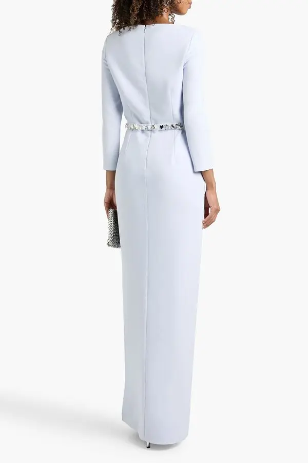 Safiyaa Mahir Embellished Draped Crepe Gown