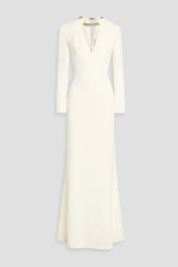 Alexander McQueen Cutout Embellished Crepe Gown