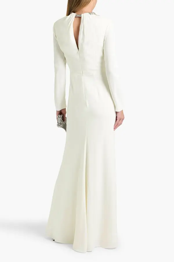 Alexander McQueen Cutout Embellished Crepe Gown