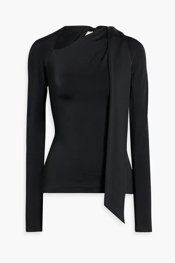 Victoria Beckham Cutout Stretchjersey Top - Black