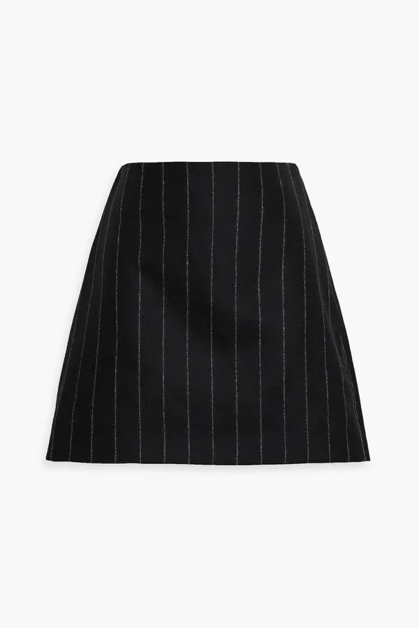 ANINE BING Tierra Pinstriped Woolblend Mini Skirt