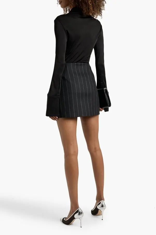 ANINE BING Tierra Pinstriped Woolblend Mini Skirt