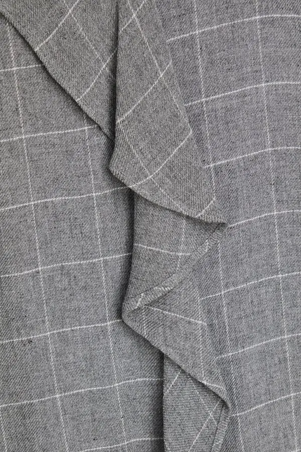 Derek Lam 10 Crosby Ruffled Checked Twill Blouse