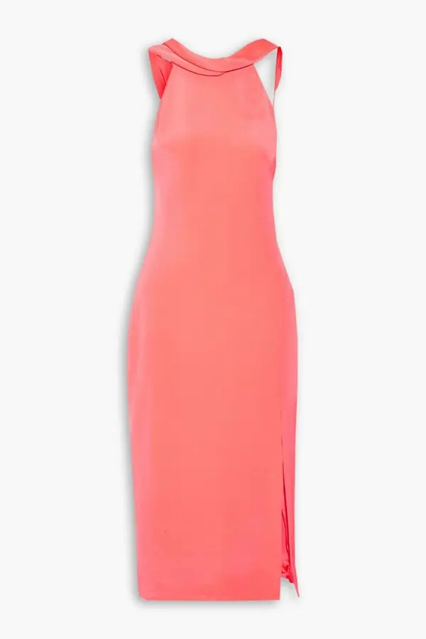 Cushnie Anna Cutout Silkcrepe Midi Dress - Papaya