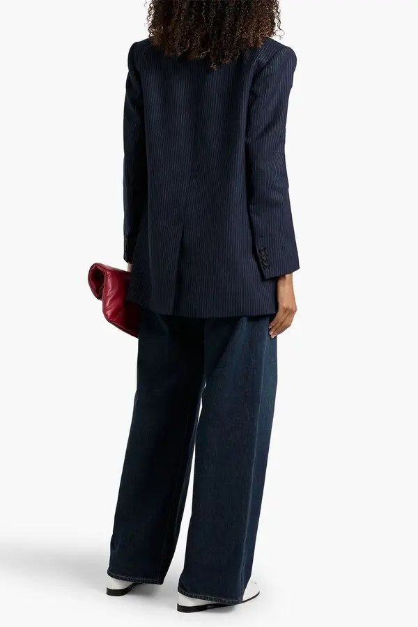 ANINE BING Declan Pinstriped Woolblend Twill Blazer