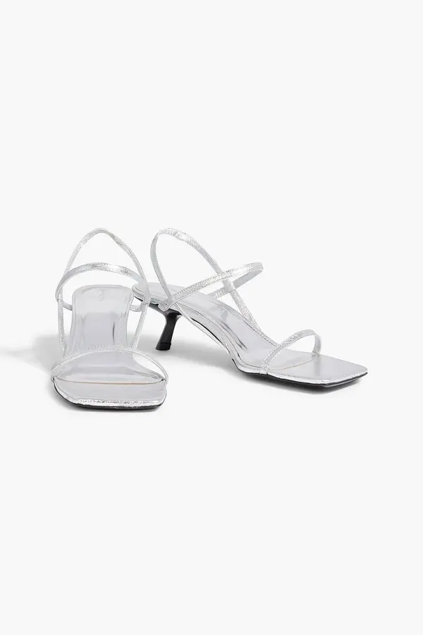 ANINE BING Hilda Metallic Leather Slingback Sandals