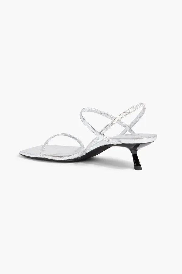 ANINE BING Hilda Metallic Leather Slingback Sandals