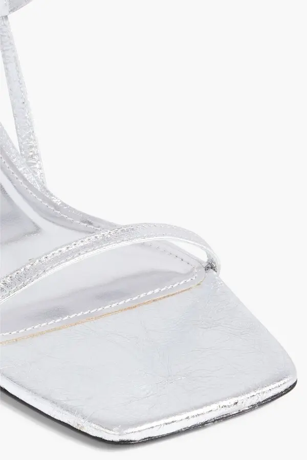 ANINE BING Hilda Metallic Leather Slingback Sandals